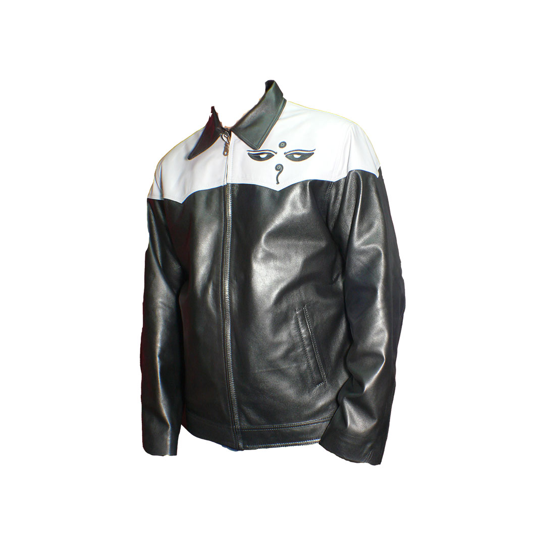 Buddha Eye Leather Jacket for Men JAC022 | HumanFit | HumanFit - Nepal ...